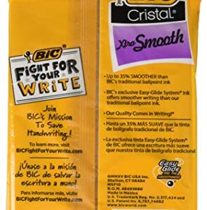 BIC 751766084321 Cristal Xtra Smooth Pens Blue Medium Point. 10-Pack