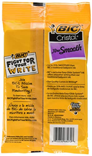 BIC 751766084321 Cristal Xtra Smooth Pens Blue Medium Point. 10-Pack