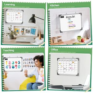 Dry Erase Whiteboard Calendar for Wall, 16" x 12" Magnetic White Board Dry Erase Calendar Monthly Planner Memo Hanging Double-Sided Board, Portable Board for Home, School, Office, Kitchen (White)