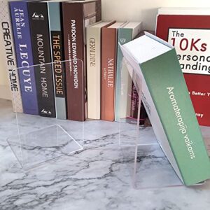 Bookend, DRLIFE Clear Acrylic Bookends for Shelves, Book End, Book Stopper for Heavy Duty Books, CDs, Video Games (1 Pair/2 Pieces)