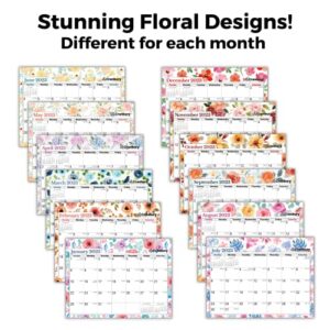 CRANBURY Small Wall Calendar 2023 - (8x6", Floral) Use to Dec 2023, Mini Wall Calendar 2023, Spiral Flip Calendar, 6x8 Bulletin Board Calender, Includes Stickers