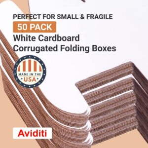 AVIDITI Mailer Boxes Small 6"L x 4"W x 3"H, 50-Pack | Corrugated Cardboard Box for Moving, Shipping and Storage 6X4X3 643