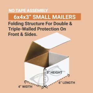 AVIDITI Mailer Boxes Small 6"L x 4"W x 3"H, 50-Pack | Corrugated Cardboard Box for Moving, Shipping and Storage 6X4X3 643