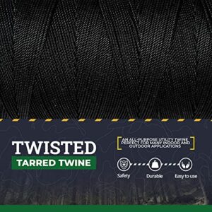 SGT KNOTS Tarred Twine - 100% Nylon Bank Line for Bushcraft, Netting, Gear Bundles, Home Improvement, Construction, Lacing Twisted Cord, Weatherproof | #36 - 1/4 lb