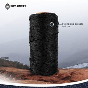 SGT KNOTS Tarred Twine - 100% Nylon Bank Line for Bushcraft, Netting, Gear Bundles, Home Improvement, Construction, Lacing Twisted Cord, Weatherproof | #36 - 1/4 lb