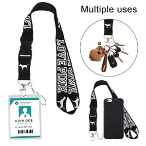 GFHFRTHA Lanyard Neck Strap Keychain ID Holder Keyring Keys (Black)