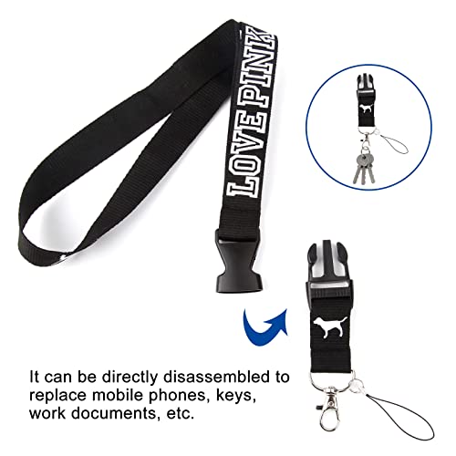 GFHFRTHA Lanyard Neck Strap Keychain ID Holder Keyring Keys (Black)