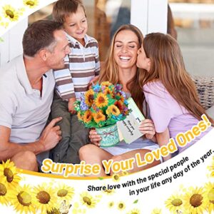 Get Well Soon Pop Up Cards, 3D Paper Flowers Bouquet Greeting Cards Sunflower Birthday Popup Cards Congratulations Gifts for Women Boss Best Friends Mother Parents Birthday Anniversary