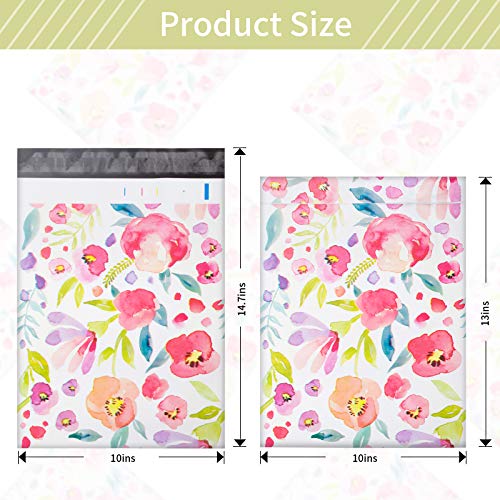 100PCS Large Poly Mailers, 10X13 Inch Shipping Bags, Fashion Shipping Envelopes, Plastic Packaging Bags, Self-Seal Polymailers, Mailers Poly Bags, Mailing Bags for Small Business, Clothing - Floral