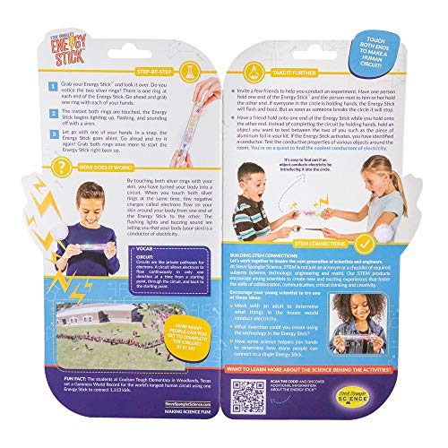 Steve Spangler Science Energy Stick – Fun Science Kits for Kids to Learn About Conductors of Electricity, Safe, Hands-On STEM Learning Toy, Independent or Group Activity for Classrooms or Home