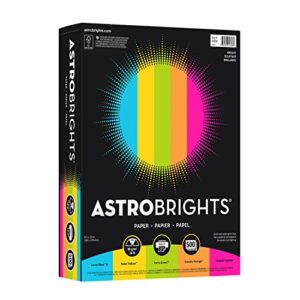 neenah astrobrights® bright color paper, letter size paper, 24 lb, assorted colors, 500 sheets