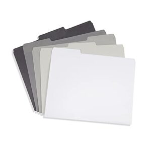 Blue Summit Supplies 100 Grayscale File Folders, Letter Size, 1/3 Cut Tab, Modern Gray, Black, and White Folder Assortment, Great for Organizing and Easy File Storage, 100 Per Box