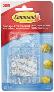 command 17026clr-es decorating clips, clear, 20-clips (2 pack)