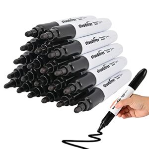 cloudriver jumbo size permanent markers, black, 20 pack, large permanent markers, king permanent marker, 0.078″ bullet tip, 3 times larger capacity, works on plastic,wood,stone,metal and glass