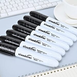 cloudriver Jumbo Size Permanent Markers, Black, 20 Pack, Large Permanent Markers, King Permanent Marker, 0.078" Bullet Tip, 3 times larger capacity, Works on Plastic,Wood,Stone,Metal and Glass