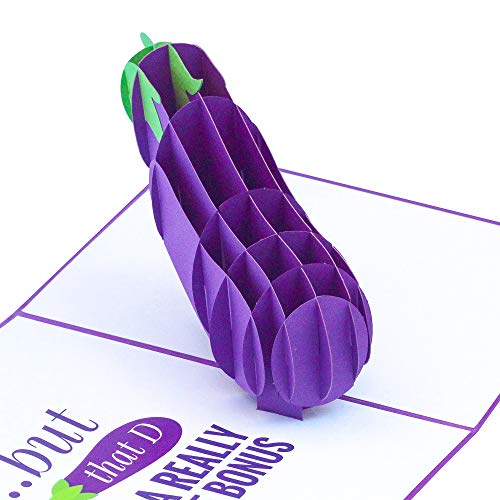 PopLife Naughty Eggplant 3D Pop Up Card - I Love You for Your Personality, But…” Inappropriate Birthday Card, Sexy Valentine’s Day Gift, Funny Card for Husband, for Boyfriend, Fiance