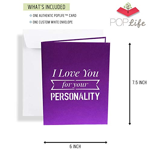 PopLife Naughty Eggplant 3D Pop Up Card - I Love You for Your Personality, But…” Inappropriate Birthday Card, Sexy Valentine’s Day Gift, Funny Card for Husband, for Boyfriend, Fiance