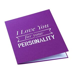 PopLife Naughty Eggplant 3D Pop Up Card - I Love You for Your Personality, But…” Inappropriate Birthday Card, Sexy Valentine’s Day Gift, Funny Card for Husband, for Boyfriend, Fiance