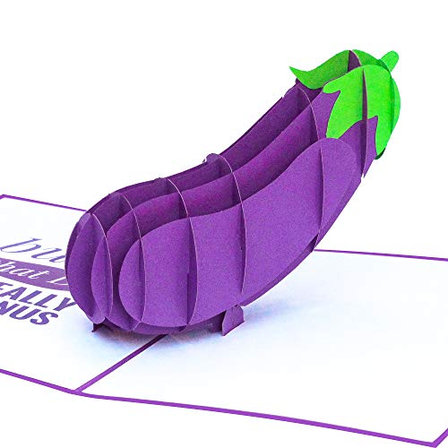 PopLife Naughty Eggplant 3D Pop Up Card - I Love You for Your Personality, But…” Inappropriate Birthday Card, Sexy Valentine’s Day Gift, Funny Card for Husband, for Boyfriend, Fiance