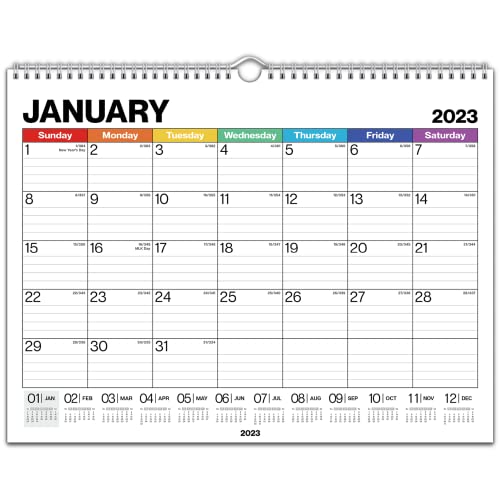 Dunwell 12x15 Wall Calendar 2023 2024 - (Colorful) Use to June 2024, Large 2023-24 Wall Calendar, Lined Monthly Calendar, 12 x 15 Hanging Calendar for Home or Office