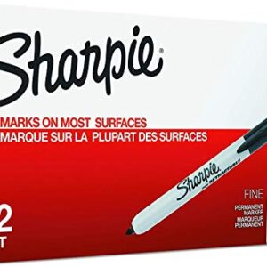 Sharpie 32701 Retractable Permanent Markers, Fine Point, Black, 12 Count Box - 1 Pack - Total Marker Count 12 Markers