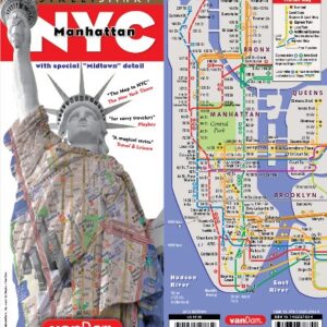 StreetSmart® NYC Map Midtown Edition by Van Dam-Laminated pocket city street map of Manhattan w/ all attractions, museums, sights, hotels, Broadway Theaters & NYC Subway map; 2023 Edition