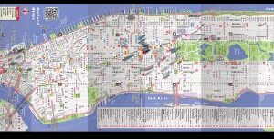 StreetSmart® NYC Map Midtown Edition by Van Dam-Laminated pocket city street map of Manhattan w/ all attractions, museums, sights, hotels, Broadway Theaters & NYC Subway map; 2023 Edition