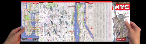 StreetSmart® NYC Map Midtown Edition by Van Dam-Laminated pocket city street map of Manhattan w/ all attractions, museums, sights, hotels, Broadway Theaters & NYC Subway map; 2023 Edition