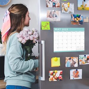 S&O Teal Magnetic Fridge Calendar from Jan 2023-Jun 2024 - Tear-Off Refrigerator Calendar to Track Events & Appointments - 18 Month Magnetic Calendar for Fridge for Easy Planning-8"x10" in.