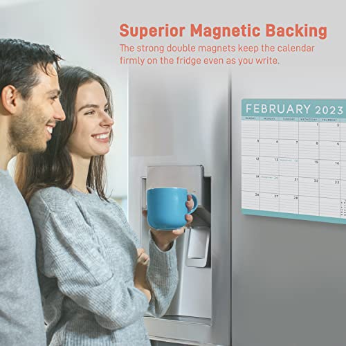 S&O Teal Magnetic Fridge Calendar from Jan 2023-Jun 2024 - Tear-Off Refrigerator Calendar to Track Events & Appointments - 18 Month Magnetic Calendar for Fridge for Easy Planning-8"x10" in.