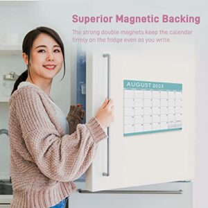 S&O Teal Magnetic Fridge Calendar from Jan 2023-Jun 2024 - Tear-Off Refrigerator Calendar to Track Events & Appointments - 18 Month Magnetic Calendar for Fridge for Easy Planning-8"x10" in.