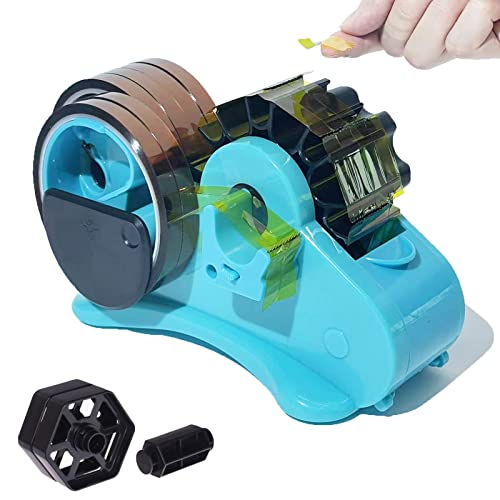 Blue Heat Tape Dispenser Sublimation - Multiple Roll Cut Heat Tape Dispenser to PreCut 1.4'' Pieces for Heat Press/Mug Press Machine, 1+3'' Core, Semi-Automatic Tape Dispenser with Compartment Slots