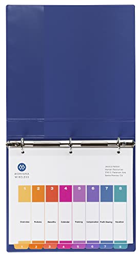 Avery 8-Tab Dividers for 3 Ring Binders, Customizable Table of Contents, Multicolor Tabs, 6 Sets (11186)