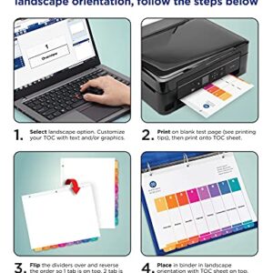 Avery 8-Tab Dividers for 3 Ring Binders, Customizable Table of Contents, Multicolor Tabs, 6 Sets (11186)