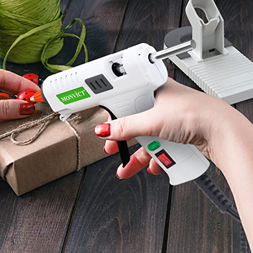 Hot Glue Gun, MONVICT 40W Mini Glue Gun Kit with Fine Tip & 30 Glue Sticks, Hot Glue Guns with Suction Cups Stand & Anti Stick Silicone Mat, On/Off Switch Design for DIY, Crafts, Home School Project