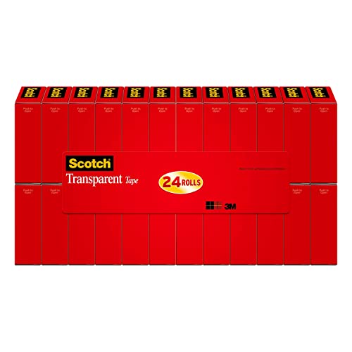 Scotch Transparent Tape, 3/4 in x 1000 in, 24 Boxes/Pack (600K24)