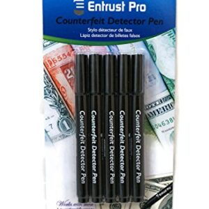 5-Pack Counterfeit Pens - Fake Money Detector Markers from Entrust Pro