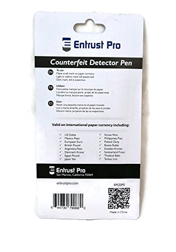 5-Pack Counterfeit Pens - Fake Money Detector Markers from Entrust Pro