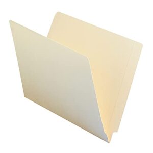 smead end tab file folder, shelf-master reinforced straight-cut tab, letter size, manila, 100 per box (24110)