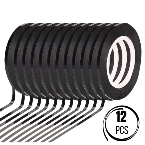 Mr. Pen- Whiteboard Tape, 12 Pack, Black, Thin Tape for Dry Erase Board, Whiteboard Accessories, Dry Erase Board Accessories, Striping Tape, Dry Erase Board Tape, Chart Tape, Graphic Tape, Grid Tape