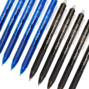 Vitoler Retractable Erasable Gel Pens Clicker, Fine Point(0.7mm), Make Mistakes Disappear,5 Black & 5 Blue Gel Ink Pen for Drawing Writing Planner and School Supplies