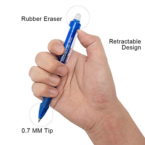 Vitoler Retractable Erasable Gel Pens Clicker, Fine Point(0.7mm), Make Mistakes Disappear,5 Black & 5 Blue Gel Ink Pen for Drawing Writing Planner and School Supplies