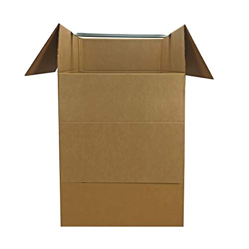 Amazon Basics Wardrobe Clothing Moving Boxes with Bar - 20" x 20" x 34", 6-Pack