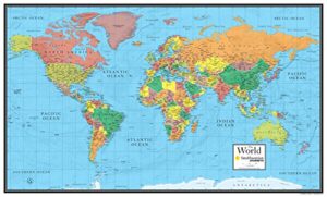 30×48 world wall map by smithsonian journeys – blue ocean edition (30×48 laminated)