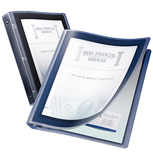 Avery Flexi-View 3 Ring Binder, 1 Inch Round Rings, 1 Navy Blue Binder (17685)