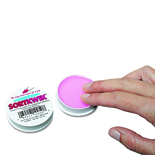 LEE 10050 Sortkwik Fingertip Moisteners, 3/8 oz, Pink, Sold as 3 Pack