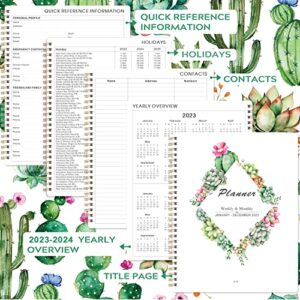 2023 Planner - Planner 2023, 2023 Planner Weekly and Monthly with Printed Tabs, Jan. 2023-Dec. 2023, 8'' × 10'', Monthly Printed Tabs, Twin-Wire Binding, Perfect for Home Office Using