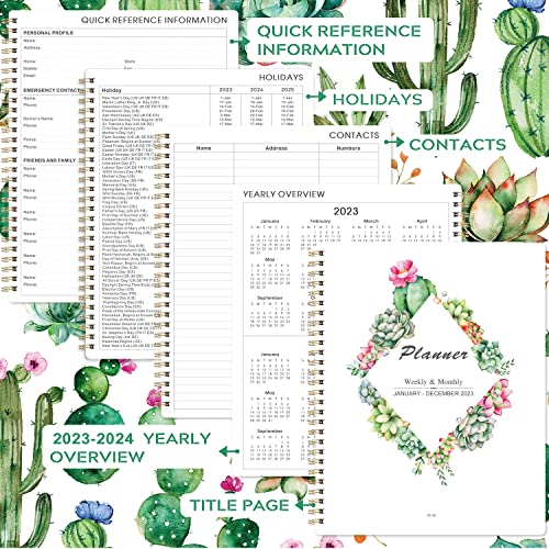 2023 Planner - Planner 2023, 2023 Planner Weekly and Monthly with Printed Tabs, Jan. 2023-Dec. 2023, 8'' × 10'', Monthly Printed Tabs, Twin-Wire Binding, Perfect for Home Office Using