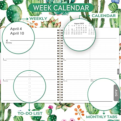 2023 Planner - Planner 2023, 2023 Planner Weekly and Monthly with Printed Tabs, Jan. 2023-Dec. 2023, 8'' × 10'', Monthly Printed Tabs, Twin-Wire Binding, Perfect for Home Office Using