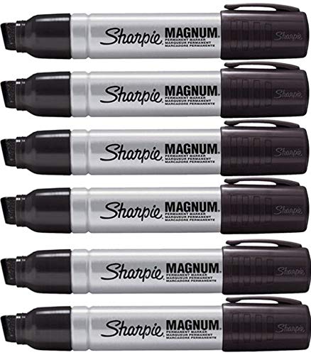 Sharpie Magnum Permanent Marker, Black, 6 PACK